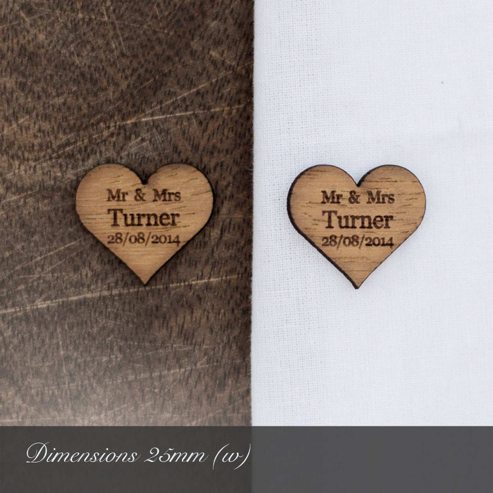 Personalised Wooden Love Heart Table Decorations Rustic - Etsy