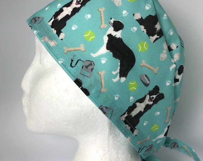 Border Collie Dog Print Scrub Cap - Etsy