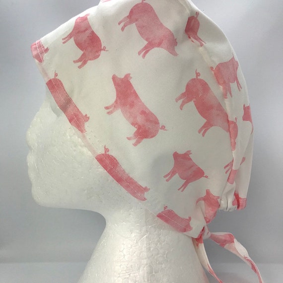 Pig Print Scrub Cap | Etsy