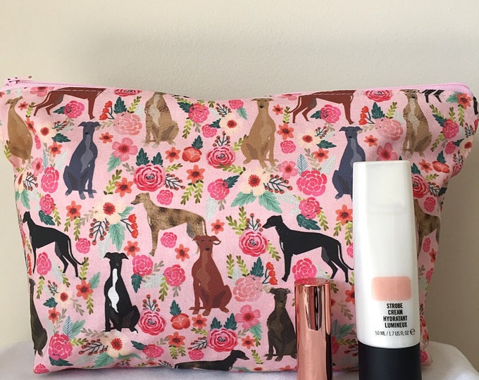 Greyhound Dog Print Makeup/cosmetic Bag - Etsy