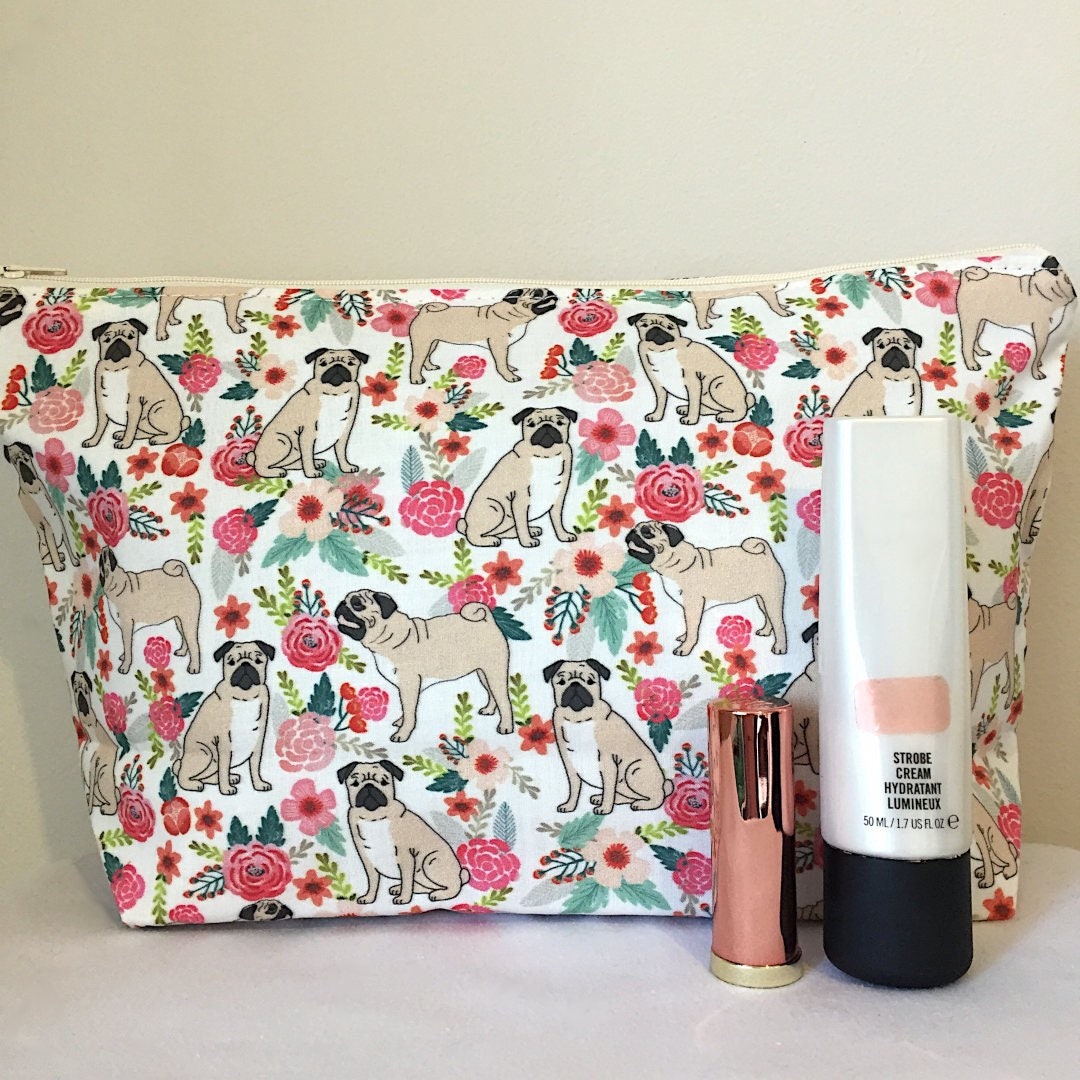 Pug Dog Print Makeup/cosmetic Bag - Etsy