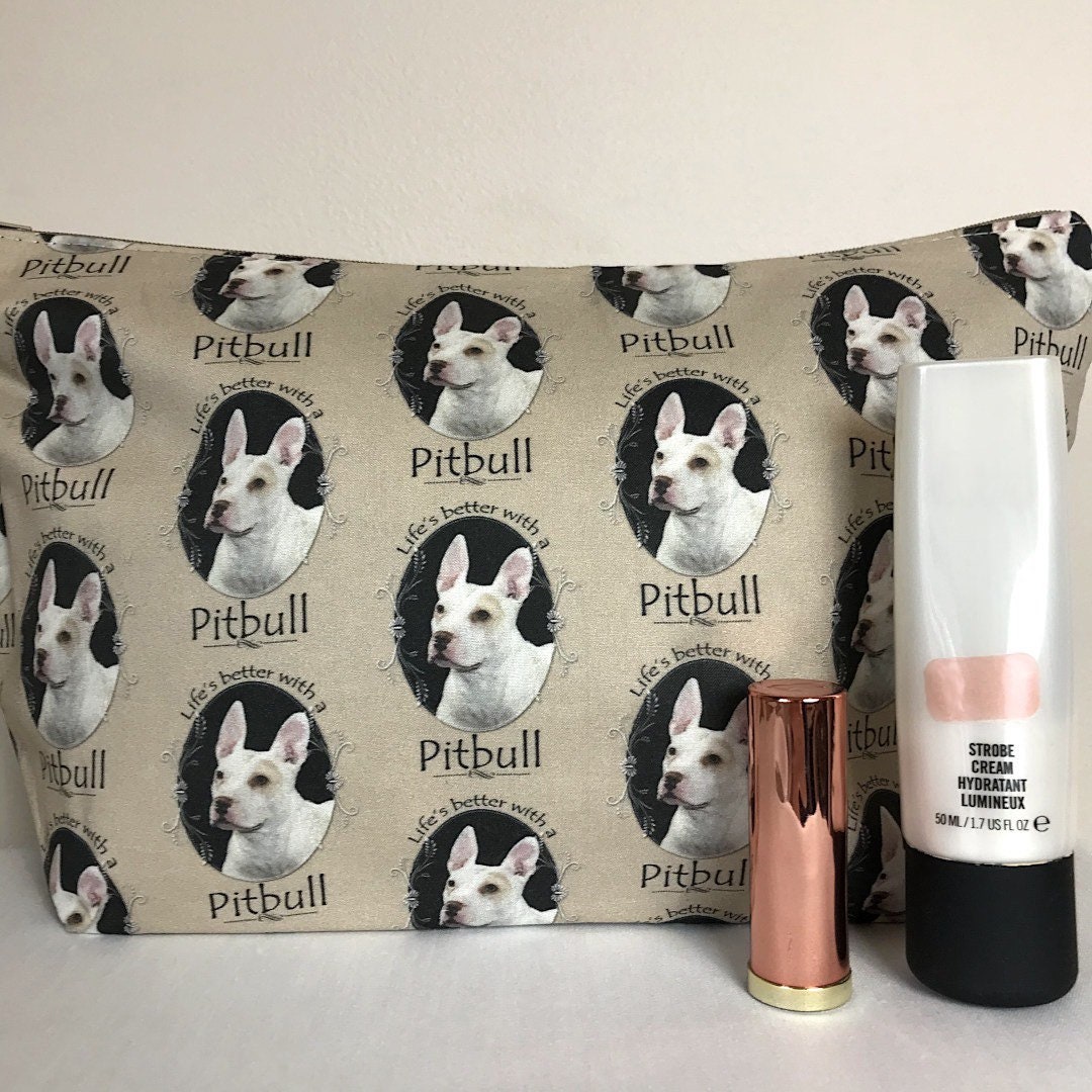 Pitbull Dog Print Makeup/cosmetic Bag - Etsy