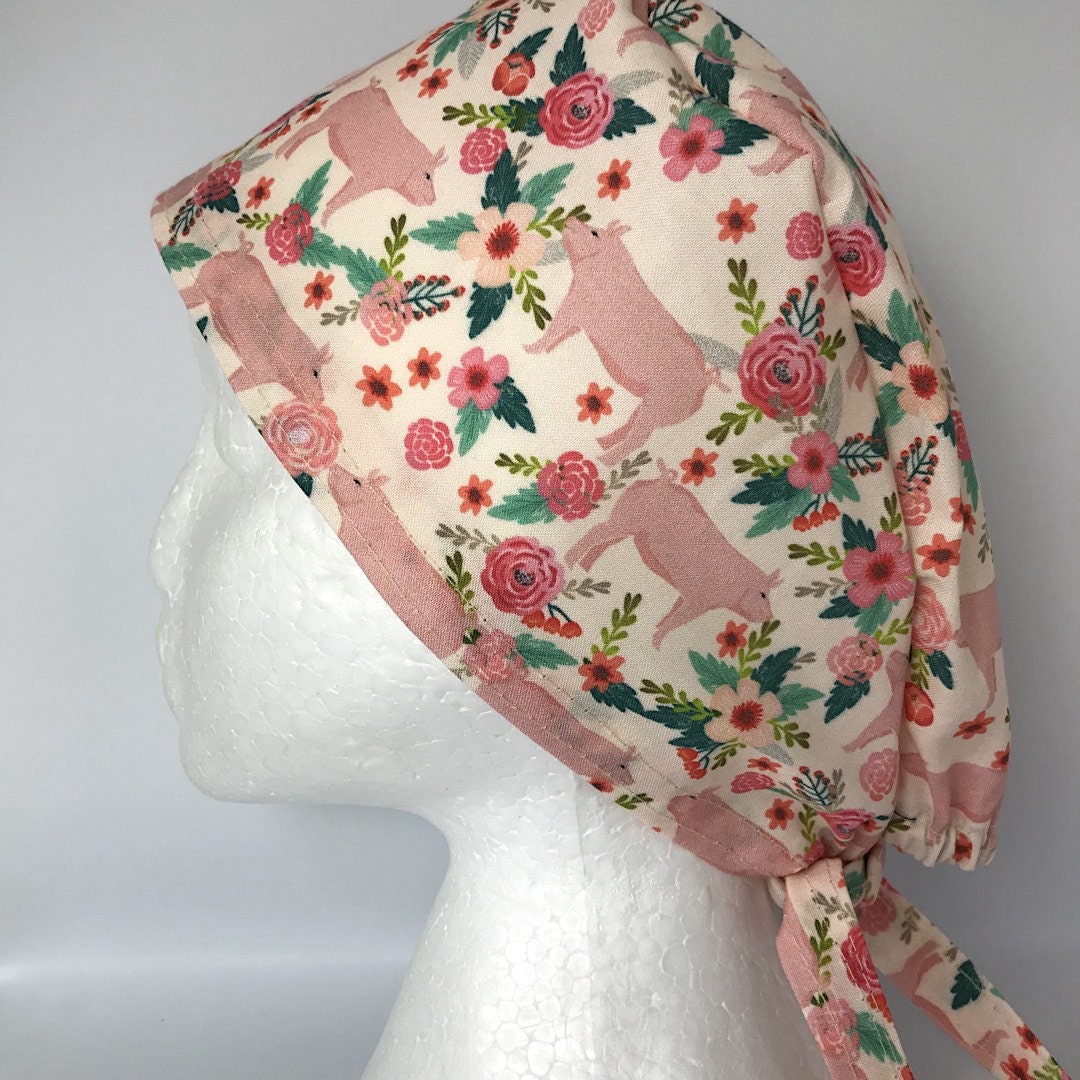 Pig Print Scrub Cap - Etsy