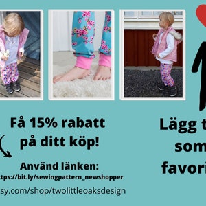 Pdf Sy-mönster Joggingbyxor Med Snöre Barn, Byxmönster Barn, Muddbyxor ...