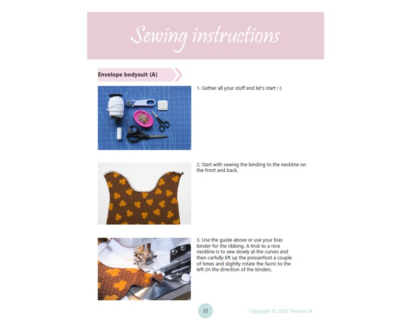 Pdf Baby Bodysuit Sewing Pattern, Envelope Neck Bodysuit, Frill Sleeve ...