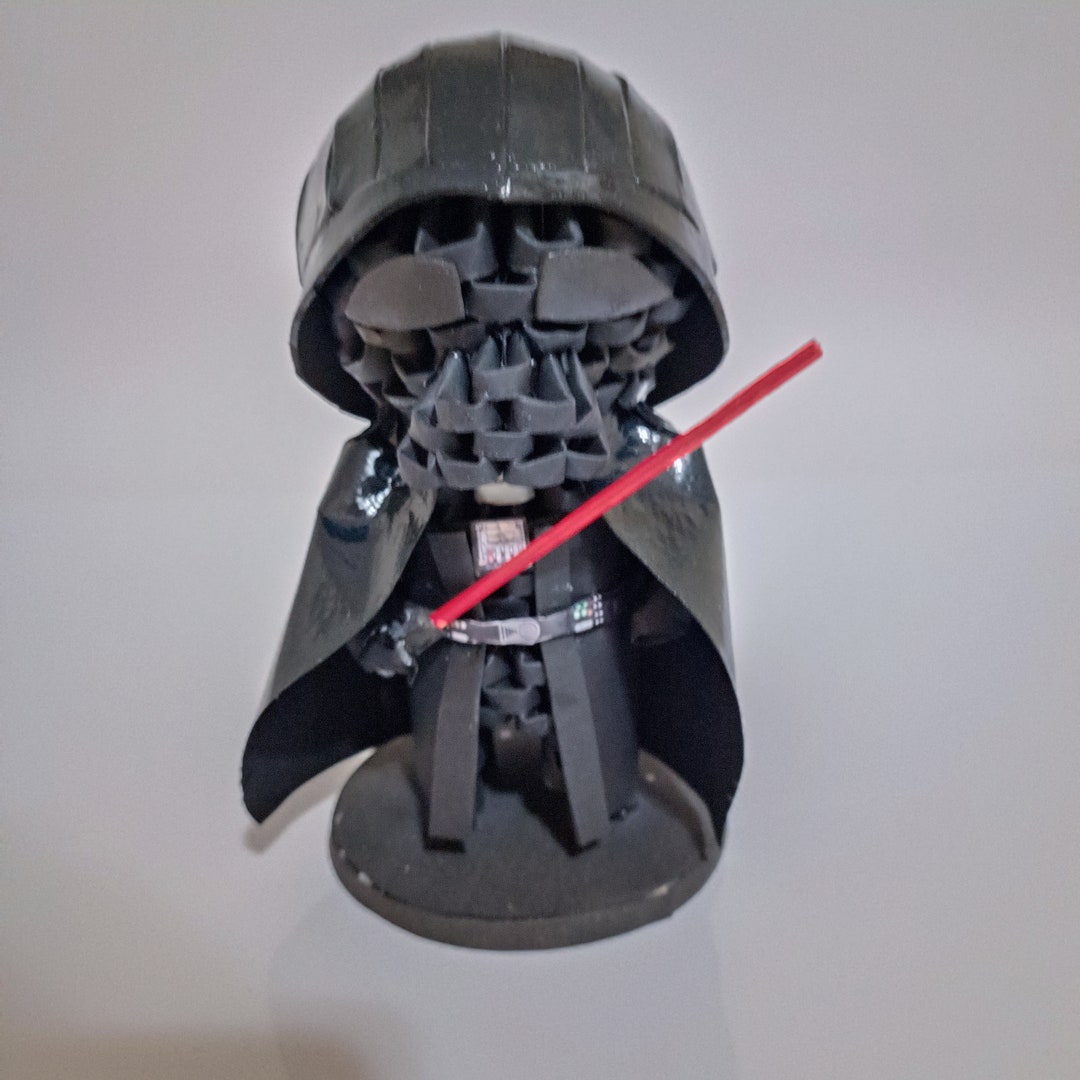 3D Origami Darth Vader Chibi Figurine - Etsy