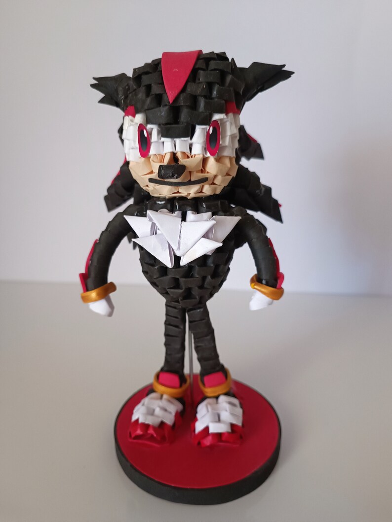 3D Origami Shadow the Hedgehog From Sonic the Hedgehog Games - Etsy