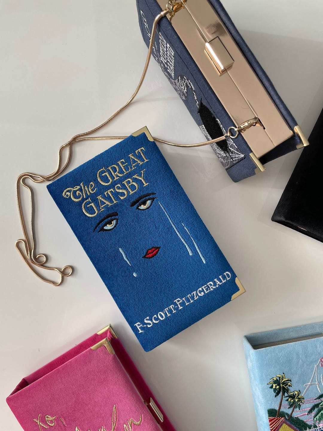 Embroidered Book Clutch, the Great Gatsby Novelty Bag, Crossbody ...