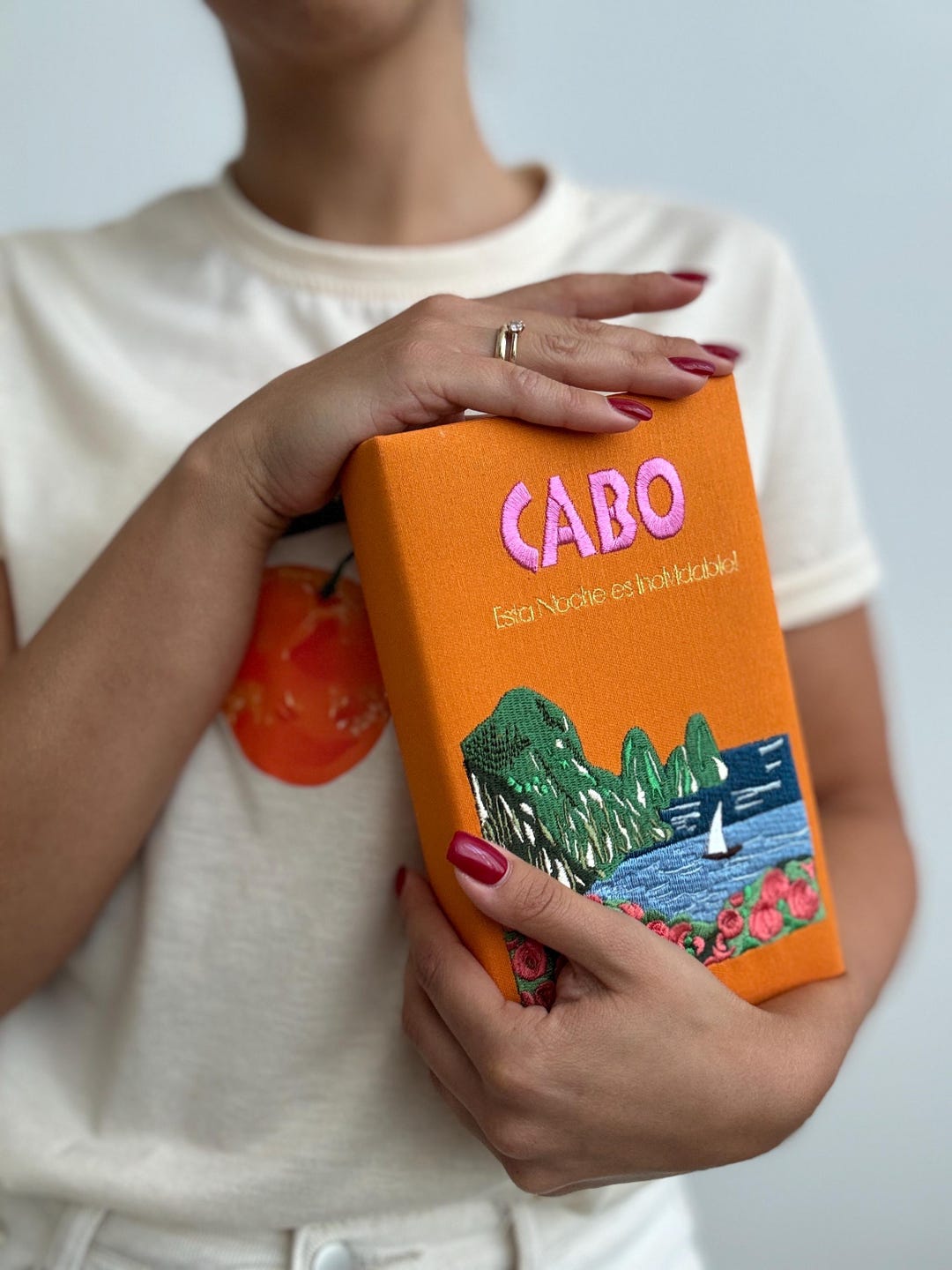 Embroidered Clutch - Unique Literary Gift - Custom Orange Cabo Purse - Etsy