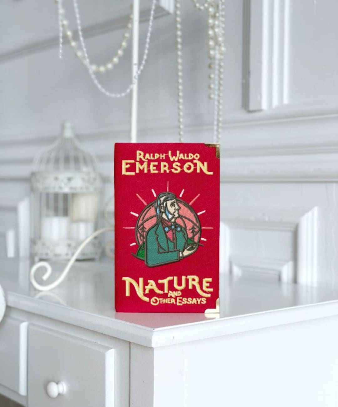 Custom Women Gift, Book Cover Clutch, Purse, Bag, Embroidered Red ...