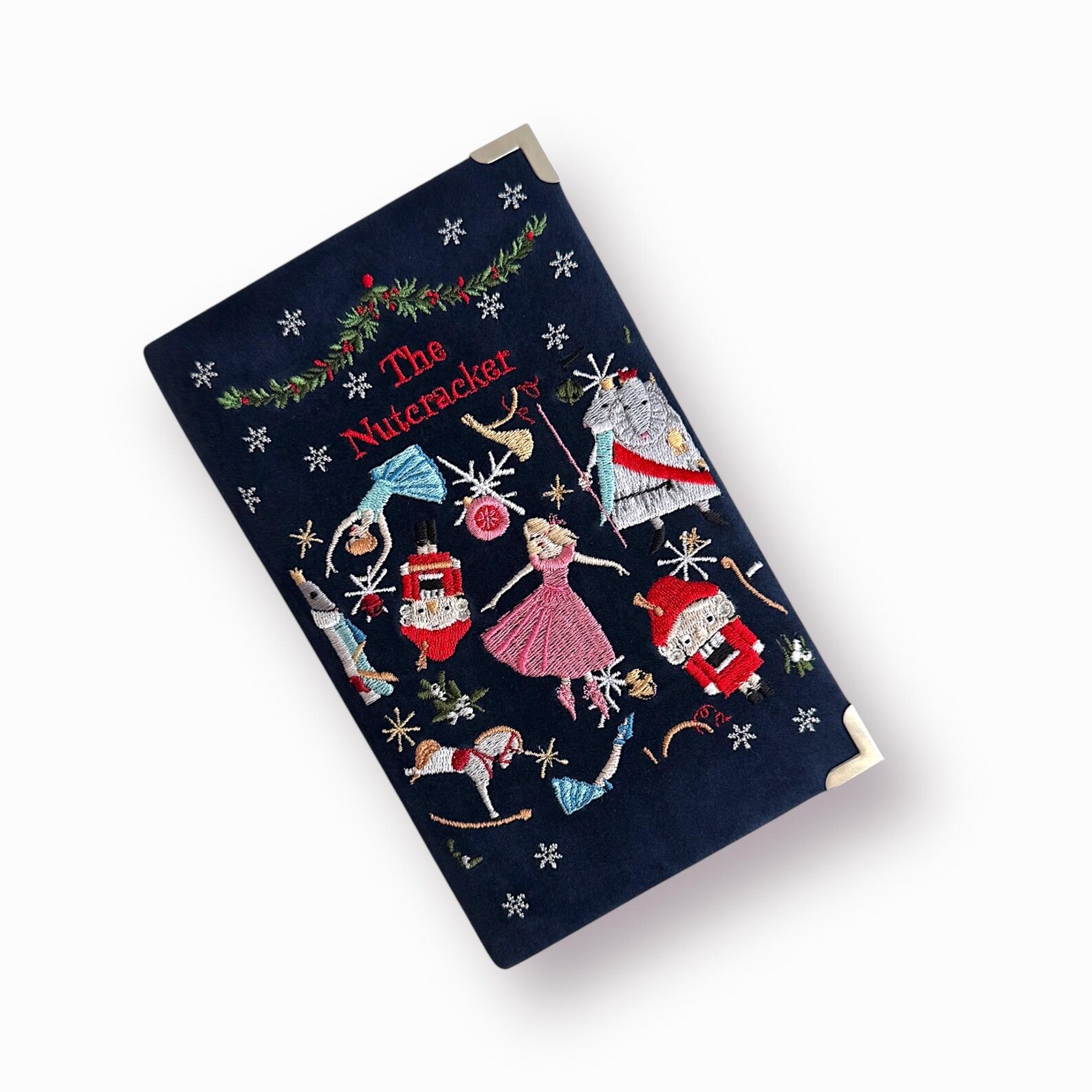 The Nutcracker Christmas, Embroidered Book Bag Clutch, Navy Blue Velvet ...