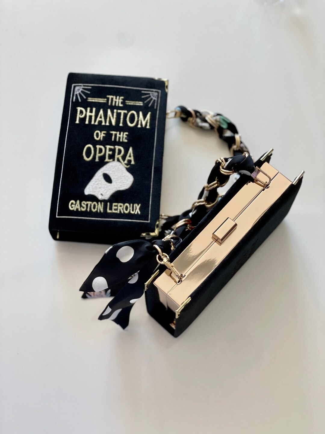 Embroidered Book Clutch Pouch, Literary Bag, Crossbody, Evening Purse ...