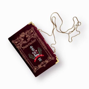 The Nutcracker, Embroidered Book Bag Clutch, Red Velvet Gold Evening ...