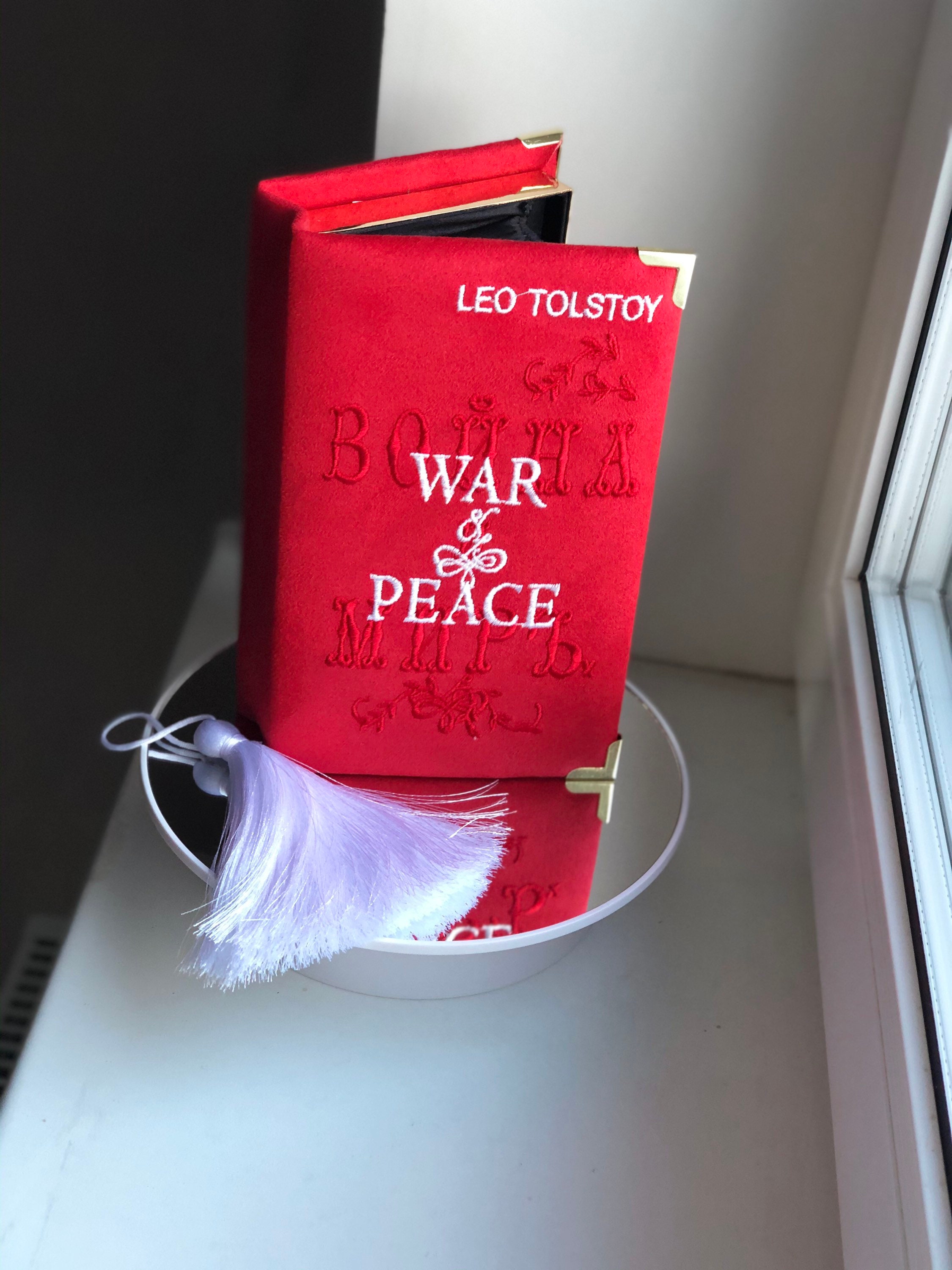 Embroidered Book Bag Clutch Purse War & Peace - Etsy