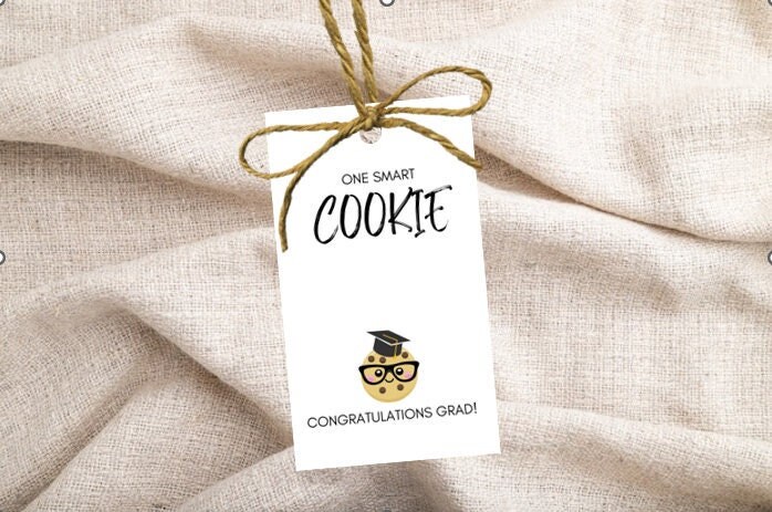 One Smart Cookie Favor Tag, Printable, Digital Download, Congrats Grad ...