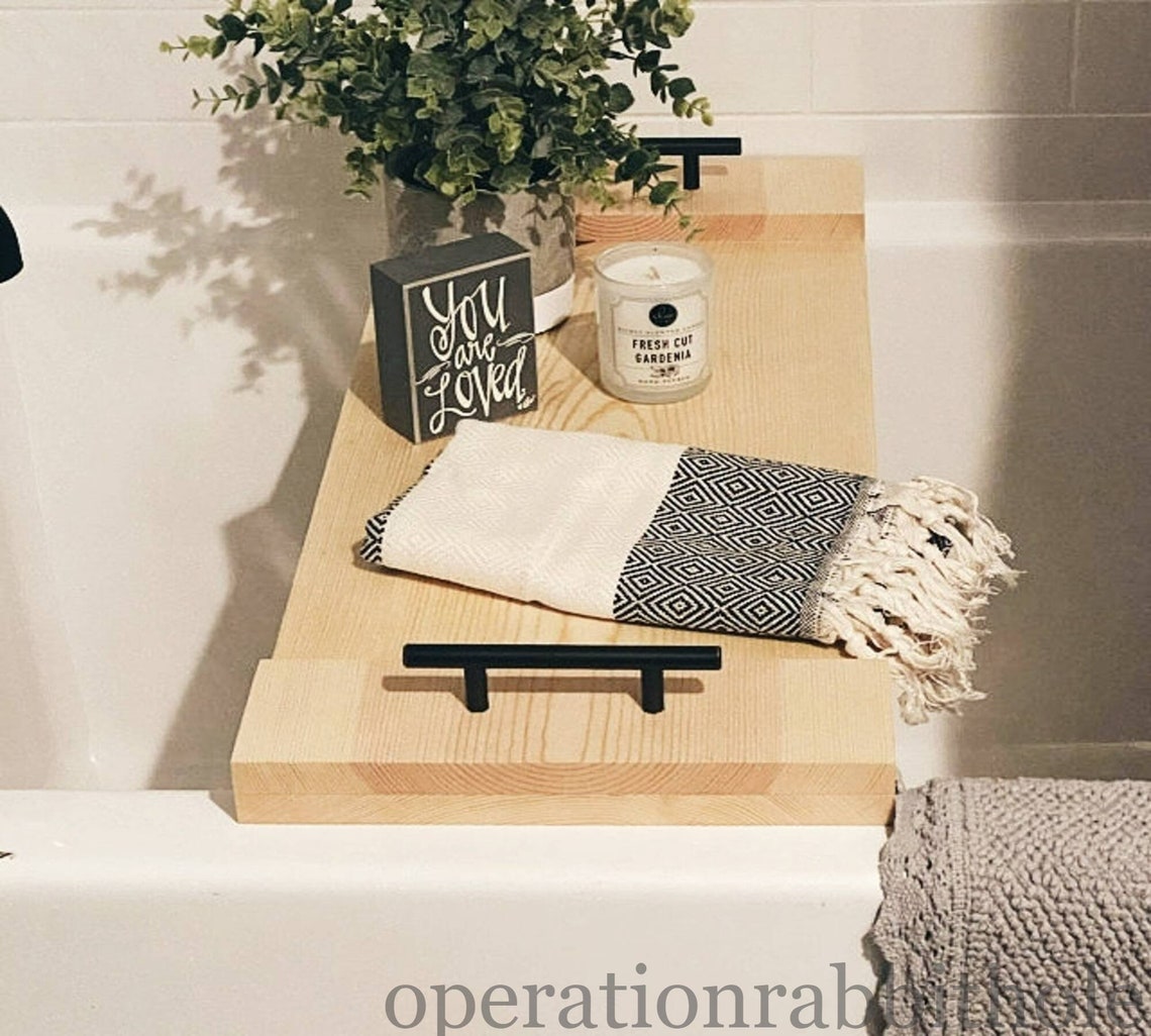 Rustic Bath Tray for Tub Add Style and Functionality to Your - Etsy