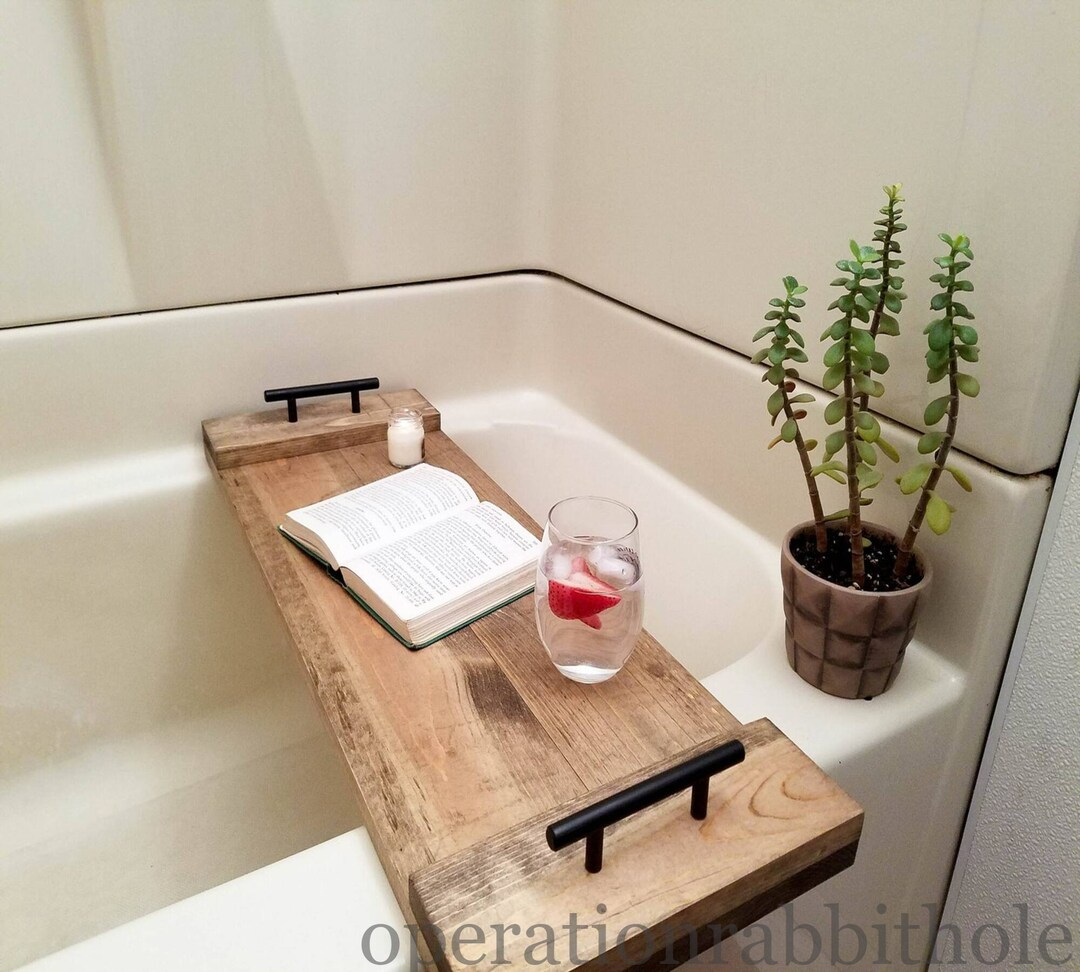Rustic Bath Tray for Tub Add Style and Functionality to Your - Etsy