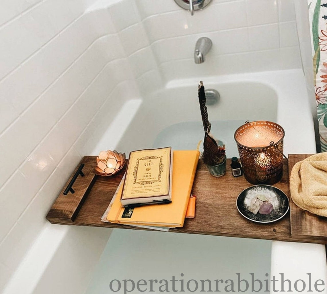 Rustic Bath Tray for Tub Add Style and Functionality to Your - Etsy
