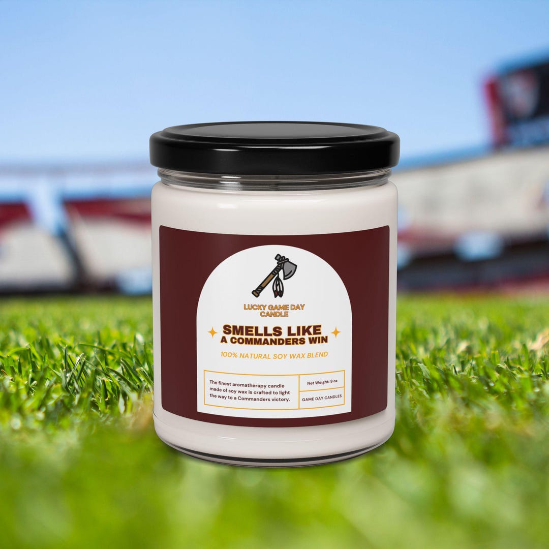 Smells Like a Commanders Win, Lucky Game Day Candle, Gift for Coach ...