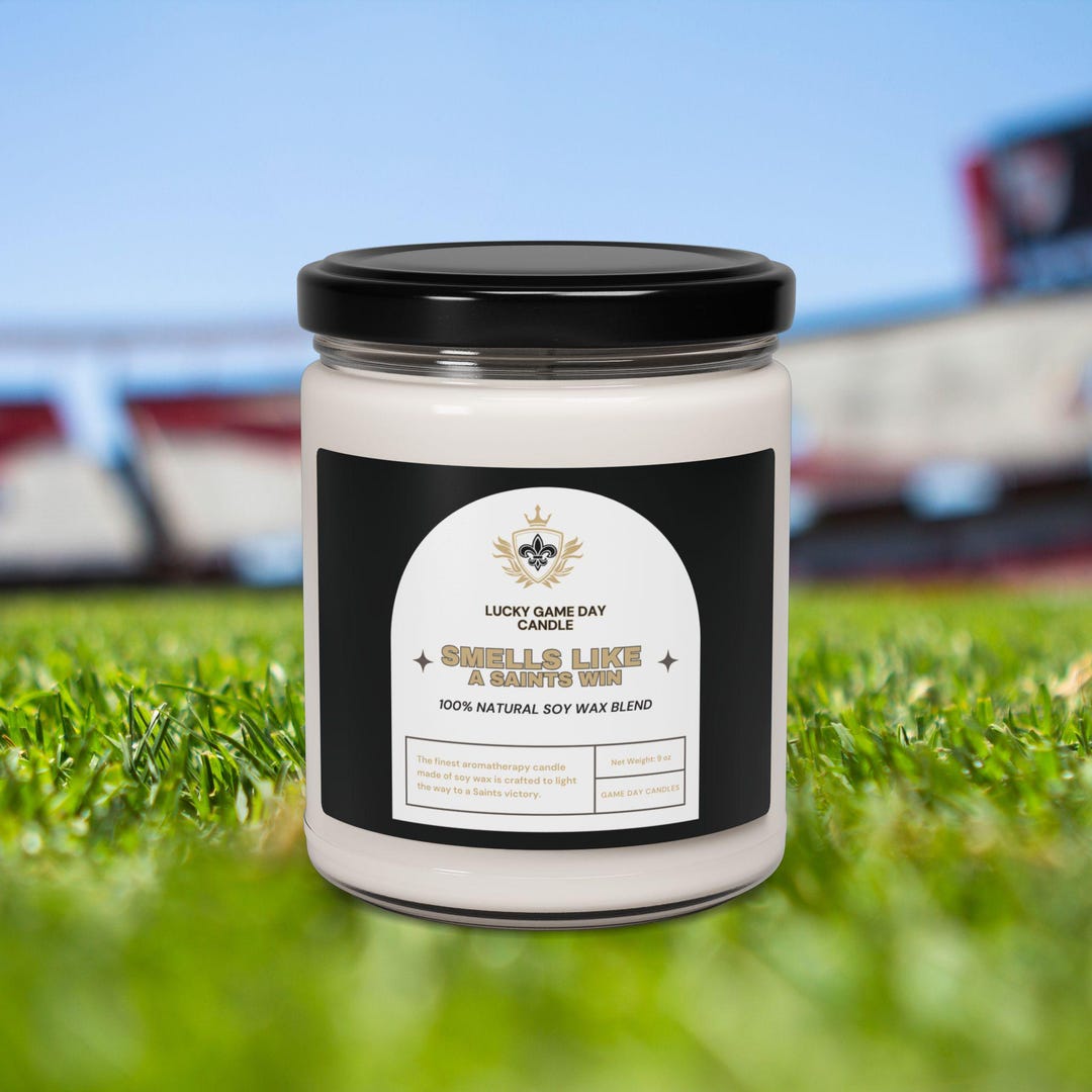 Smells Like a Saints Win, Lucky Game Day Candle, Gift for Coach, Team ...