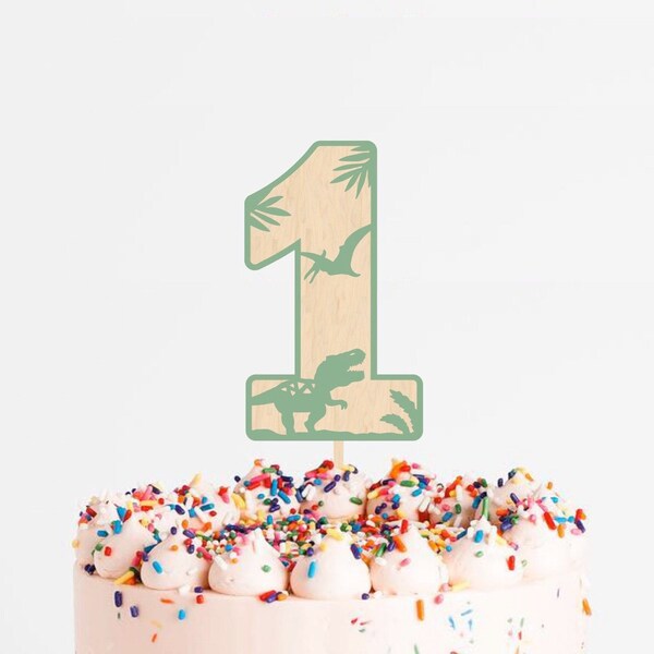 Dinosaur Number Cake Topper - Etsy