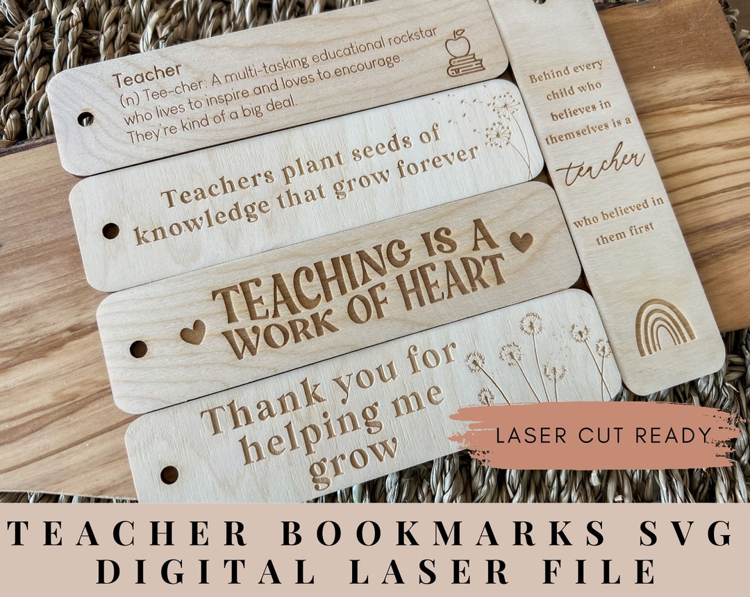 Thank You for Helping Me Grow Svg Glowforge, Teacher Bookmark Svg, Gift ...