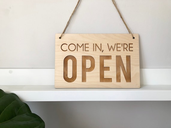 Small Business Owner Open Sign