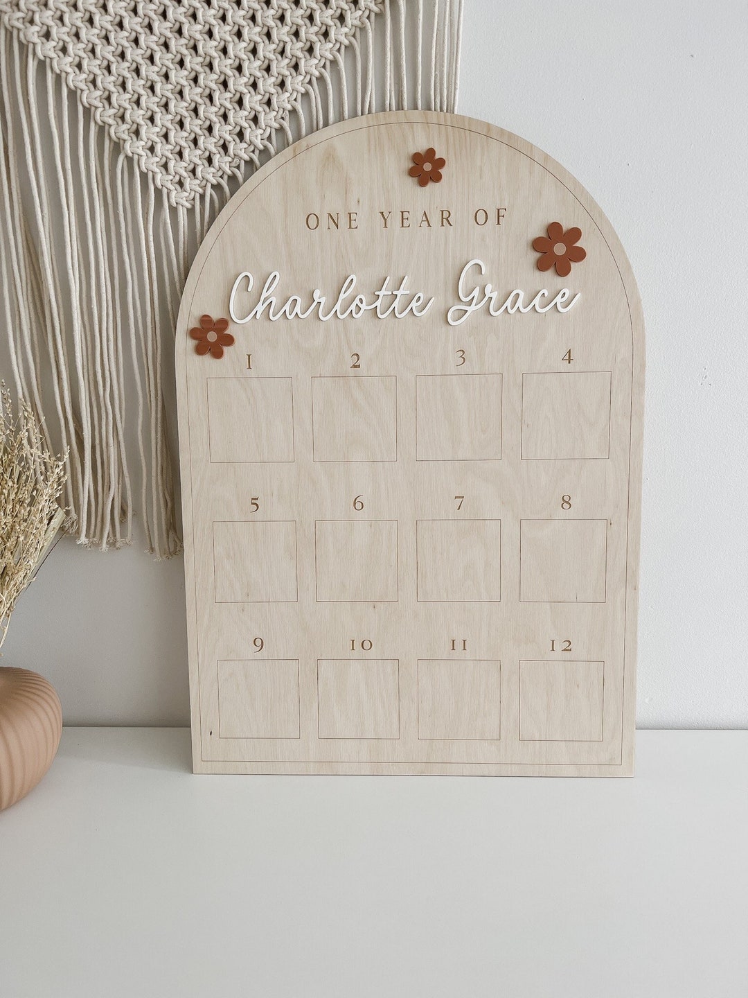 My First Year Board, Daisy Birthday Theme, One Year of Board, Monthly ...