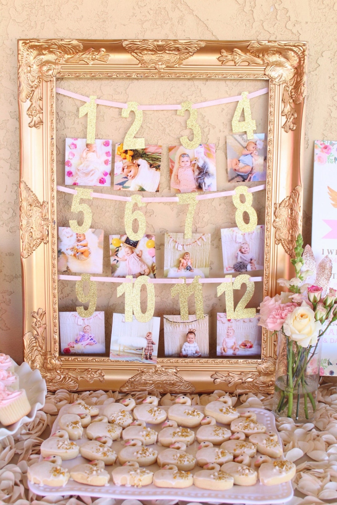 First Year Photo Banner | Milestone Banner | Baby's First Birthday ...
