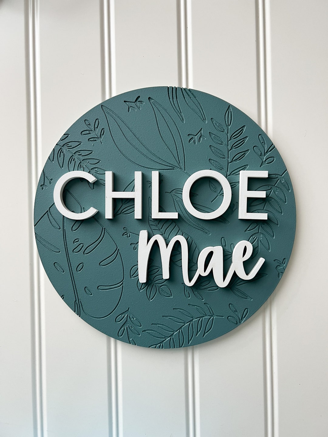 Baby Name Cutout, Round Name Sign, Nursery Round Wood Name Sign, Rustic ...