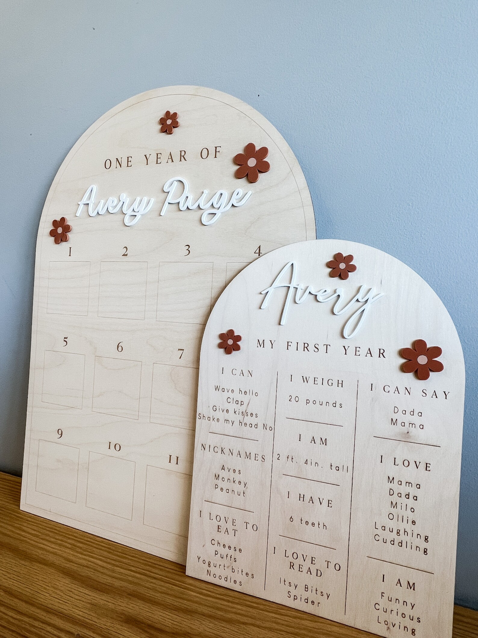 Daisy Milestone Birthday Board, First Birthday Stats Board, First ...