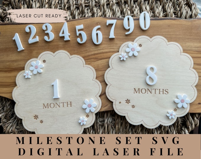 SVG Daisy Flower Arched Milestone Sign, Arched Baby Name Announcement ...