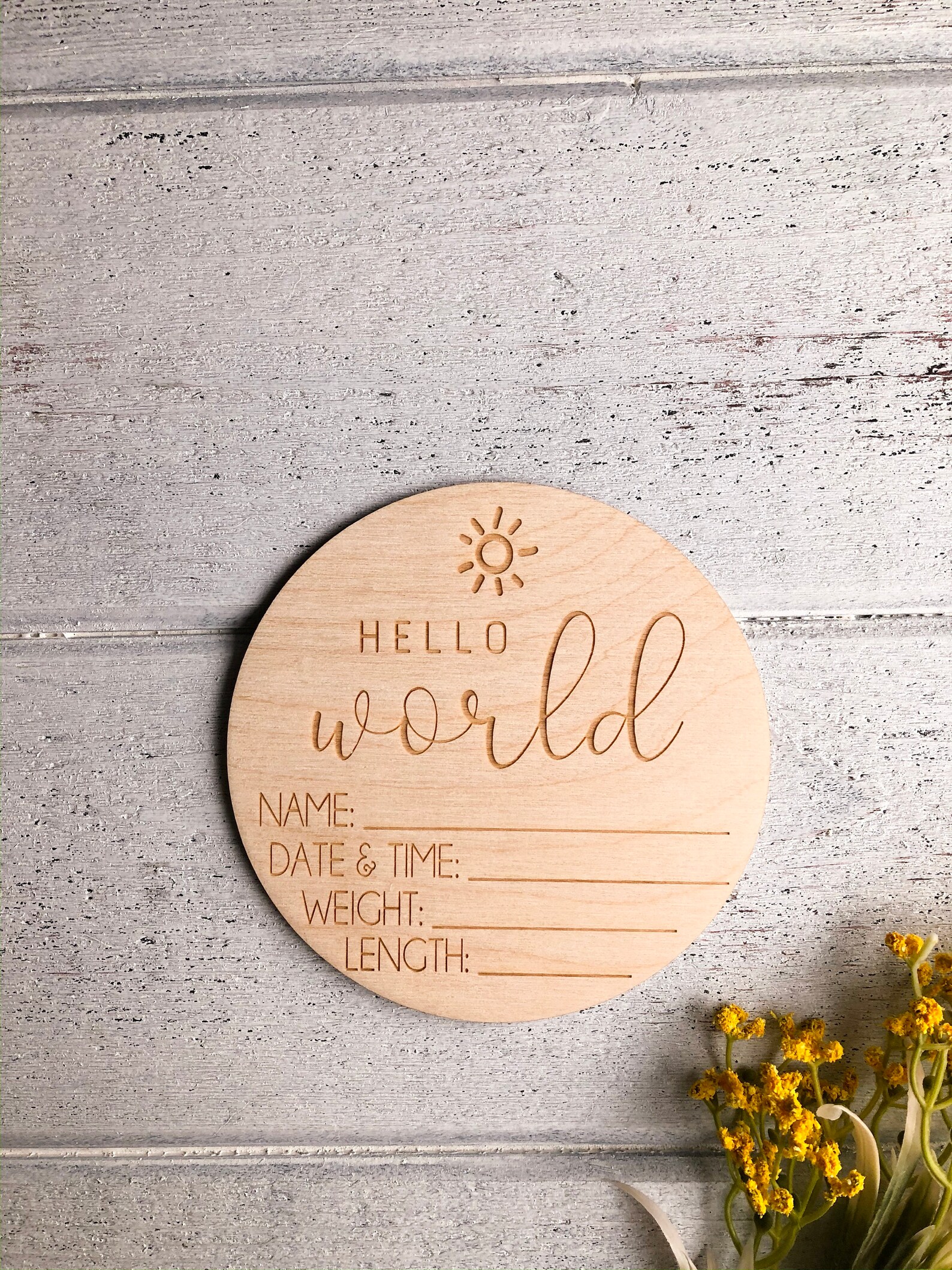 Hello World Baby Announcement Birth Announcement Newborn - Etsy
