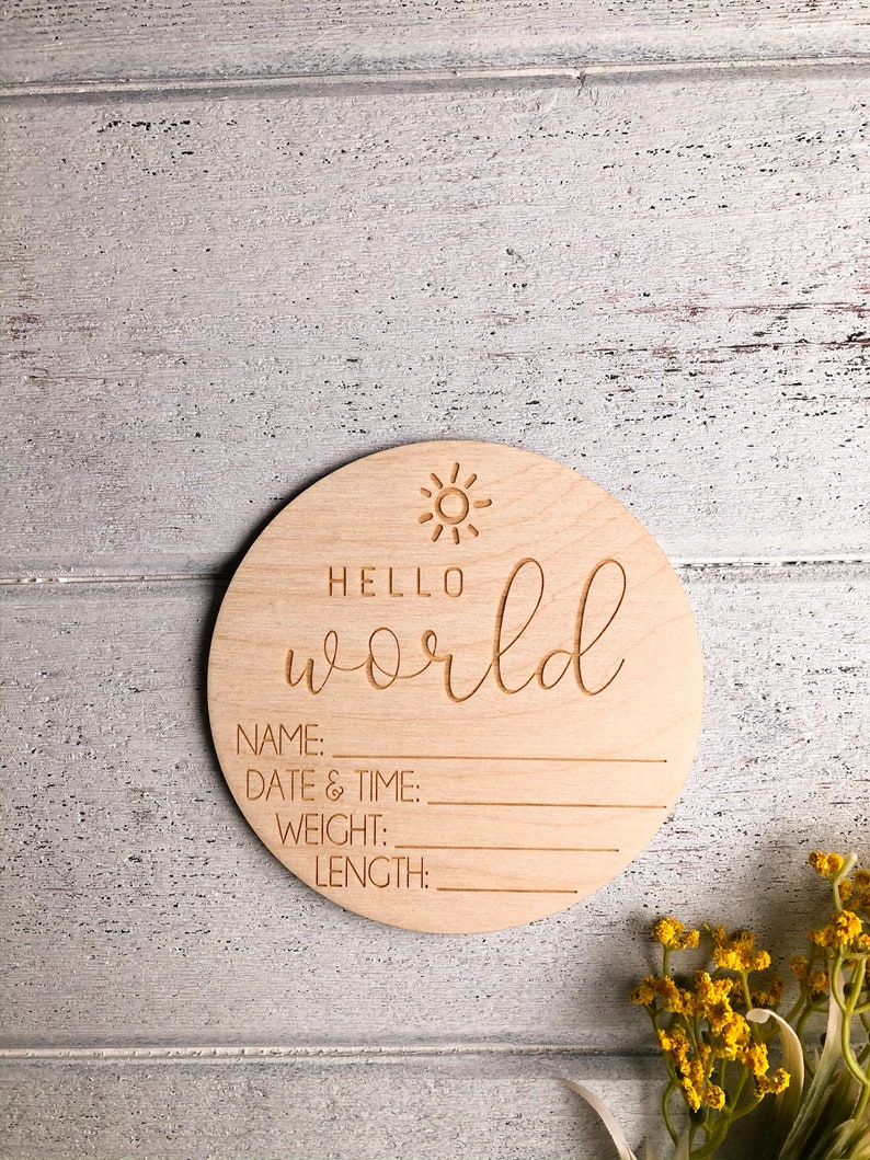 Hello World Baby Announcement Birth Announcement Newborn - Etsy