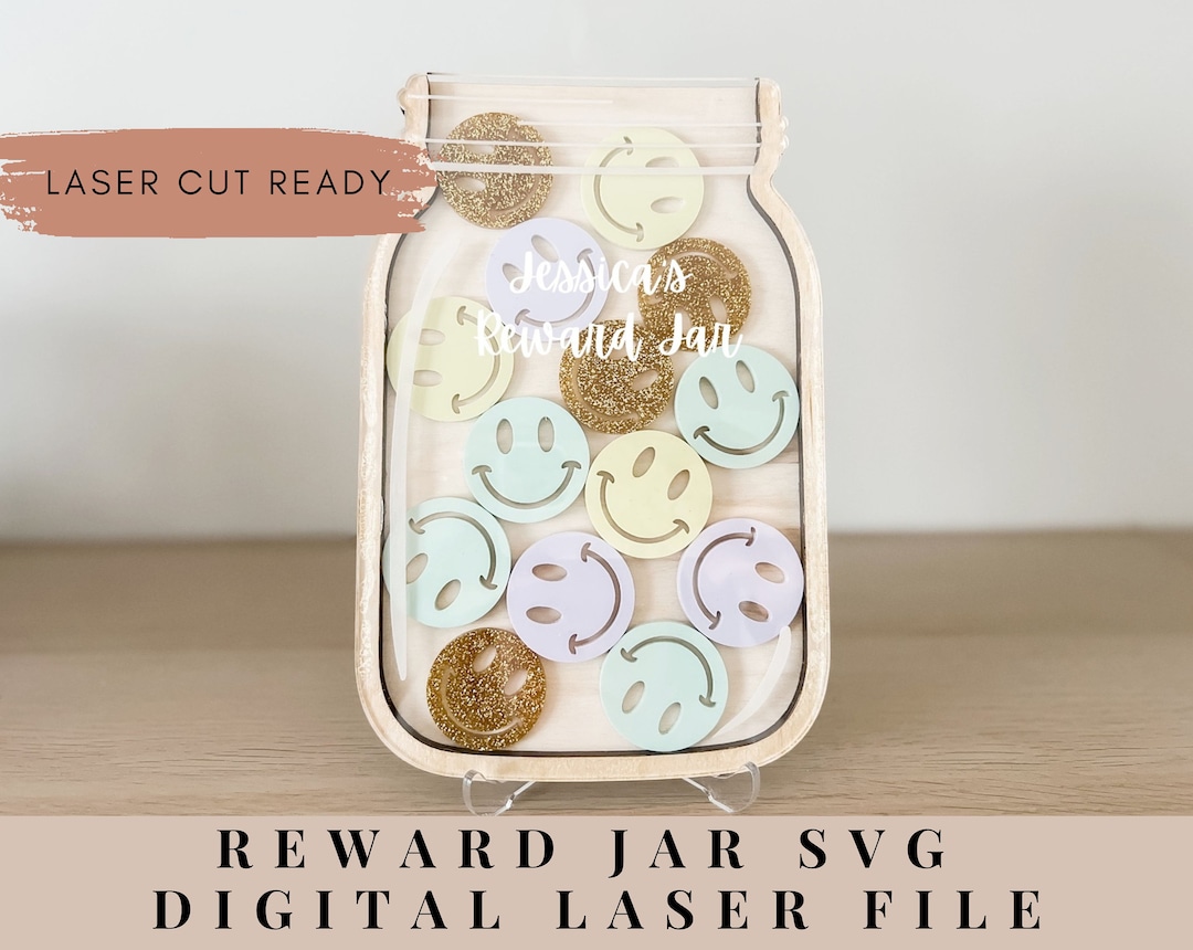Reward Jar Svg, Glowforge Cut File, Reward Jar Laser Cut File ...