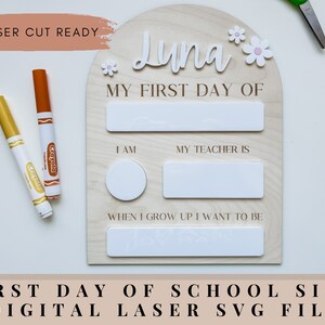First Day of School Sign SVG, School Sign SVG File, Daisy First Day of ...