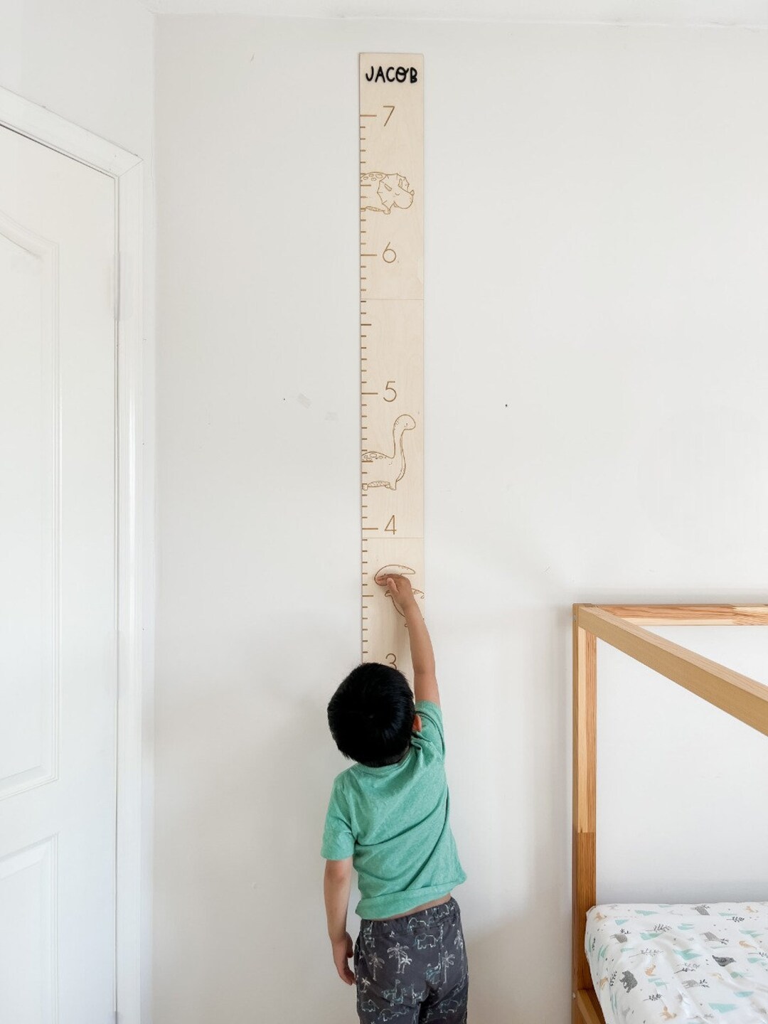 Dinosaur Growth Chart, Personalized Kids Growth Chart, Wood Growth ...