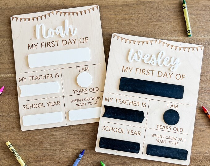 First Day of School Sign Custom First Day Sign Back to - Etsy
