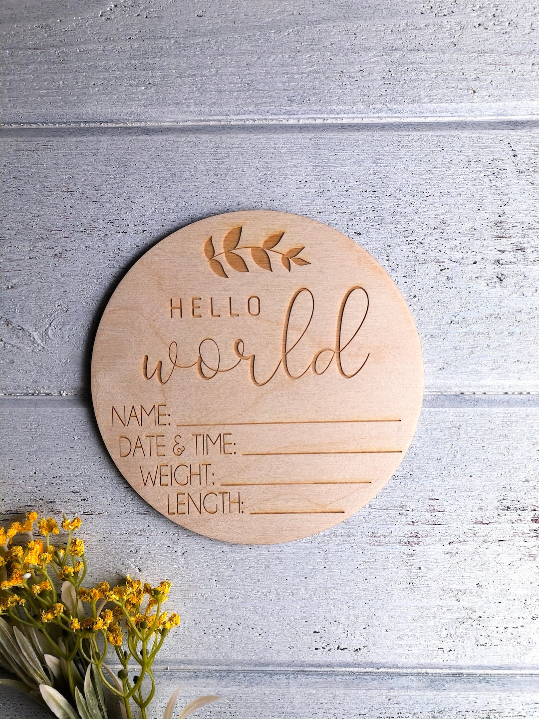 Hello World Baby Announcement Birth Announcement Newborn - Etsy