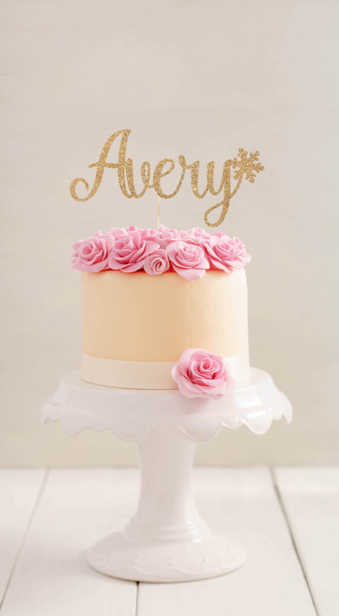 Name Cake Topper With Snowflake Personalized Name Cake - Etsy