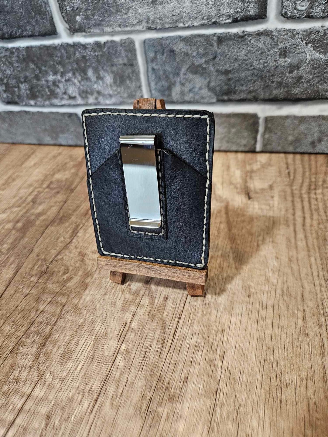 Black Slim Money Clip Wallet - Etsy