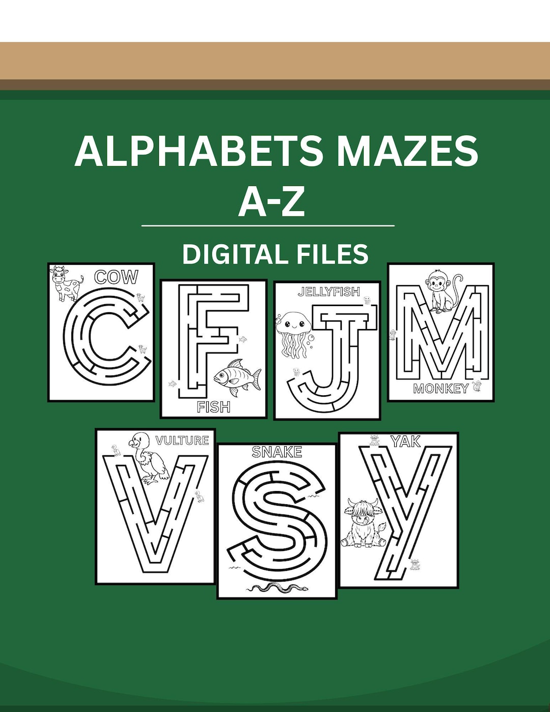 Alphabets Mazes From A-Z, Preschools, Kids, Teachers, Parents, PDF ...