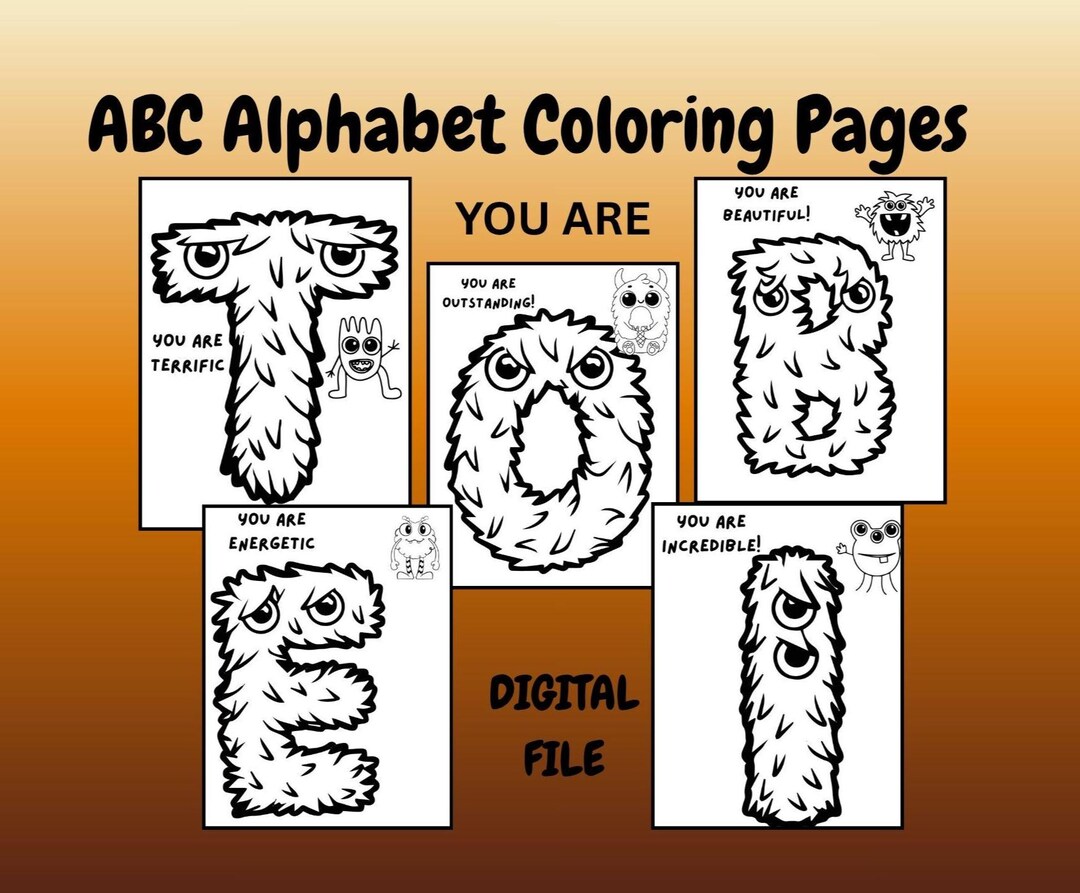 ABC Alphabet Hairy Creatures Letters Coloring Pages, Kids, Preschool ...