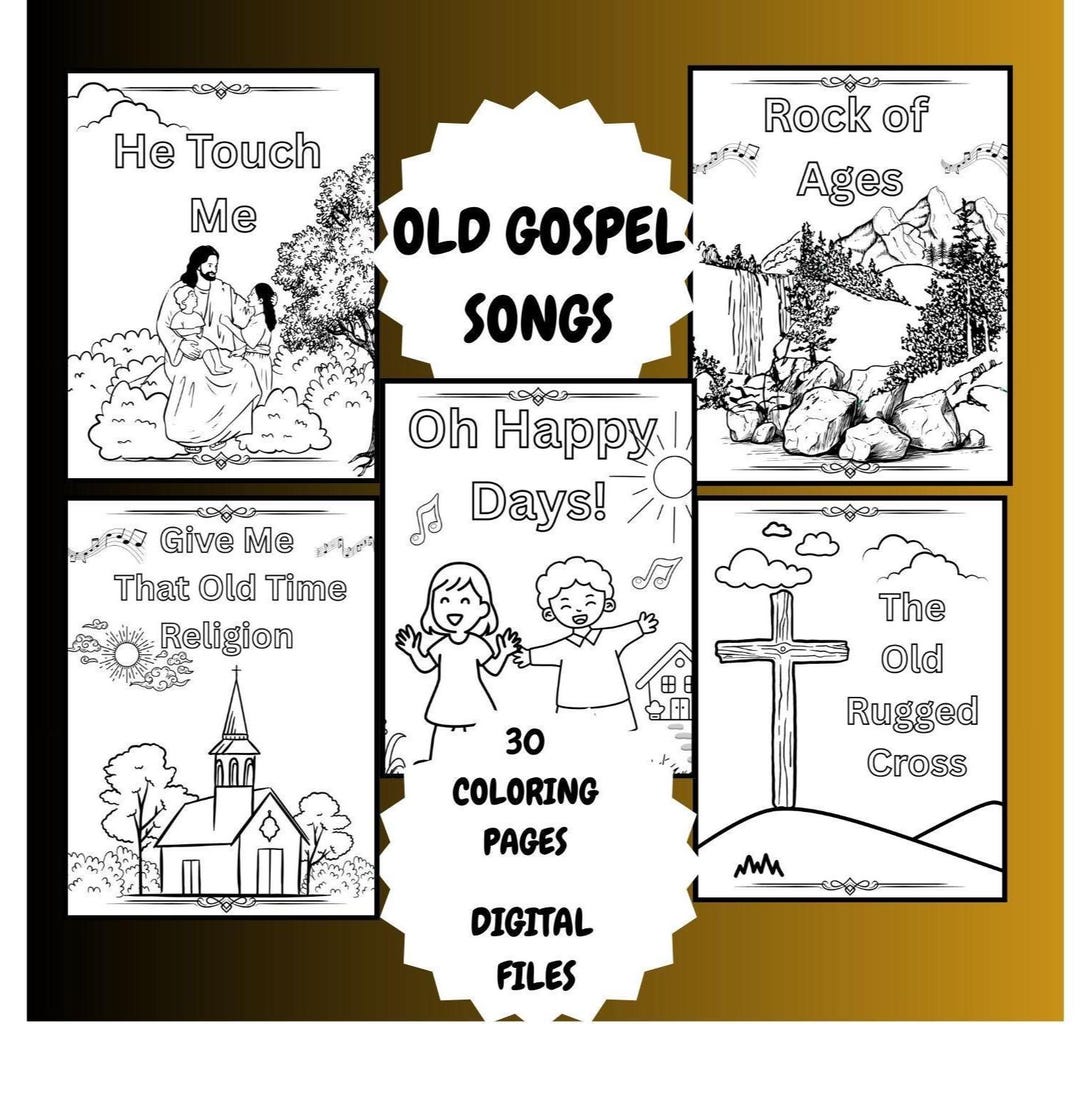 Gospel Songs Coloring Pages, PDF Digital File - Etsy