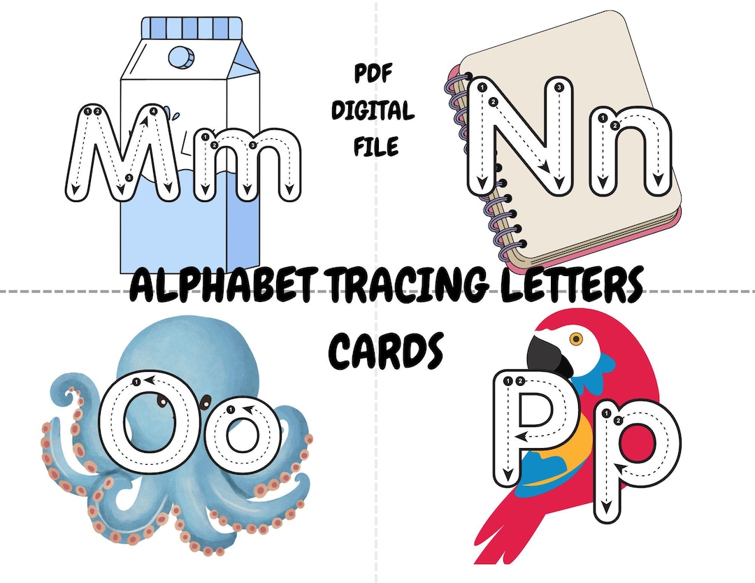Alphabet Tracing Letters Flashcards, Learning to Write, Pre-school ...
