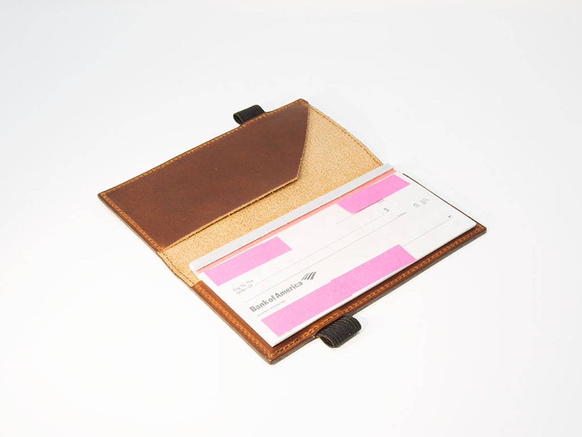 Leather Checkbook Cover Personalized Checkbook Wallet Made of - Etsy