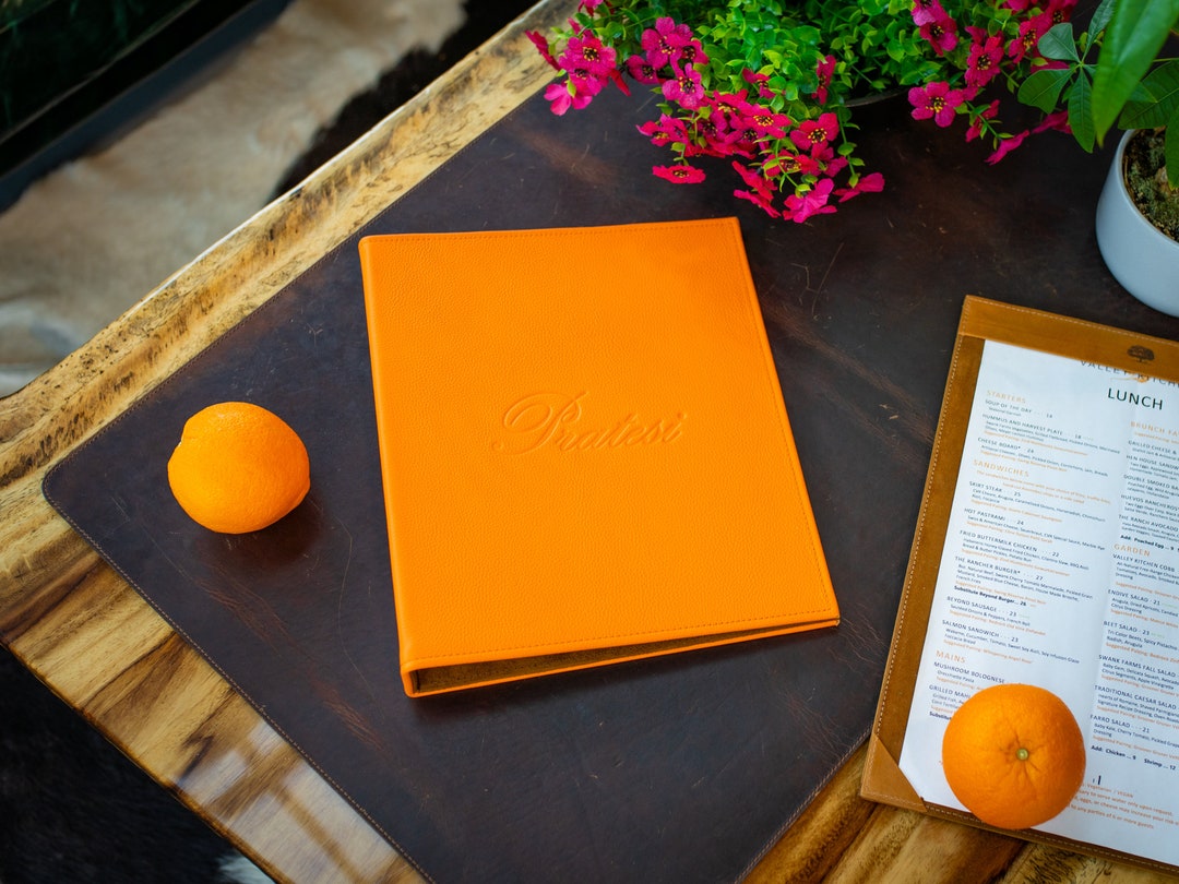 Italian Leather Menu Folder With Binder Ring, Leather Menu Cover ...