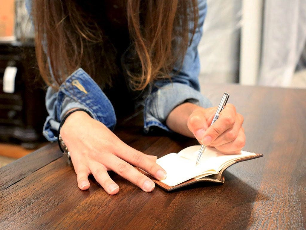 Mini Journal With a Pen Extra Small Leather Journal Leather | Etsy