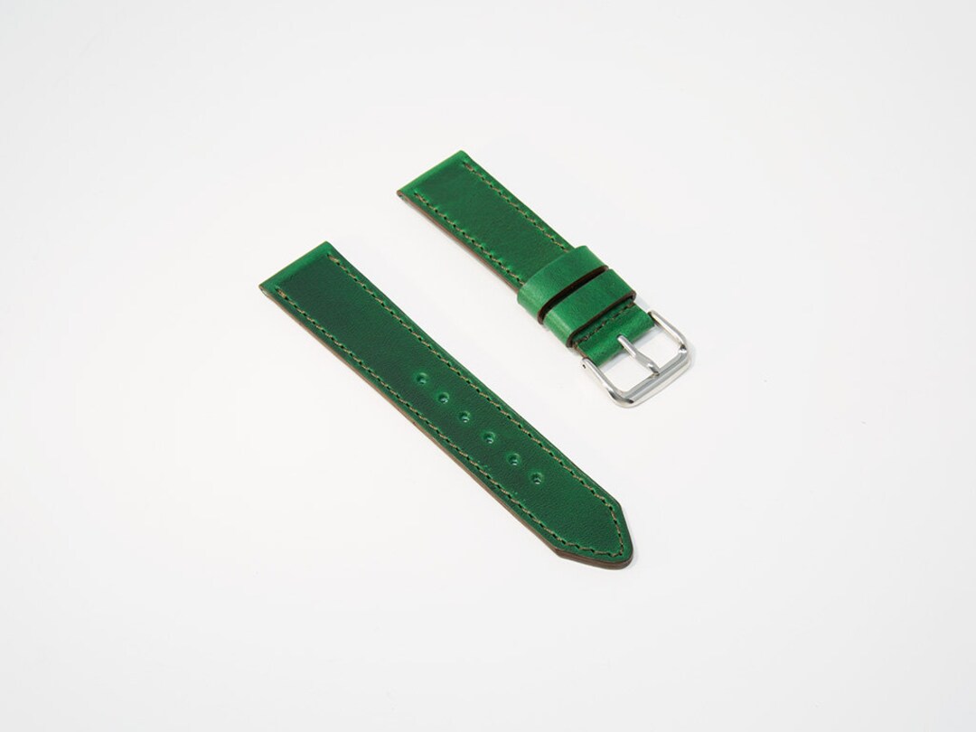 Green Leather Watch Band / Leather Watch Strap 20mm, 22mm, 24mm ...