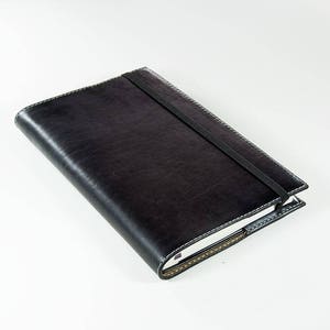 Leather Moleskine Journal Cover: Refillable Black Notebook, Made in USA ...